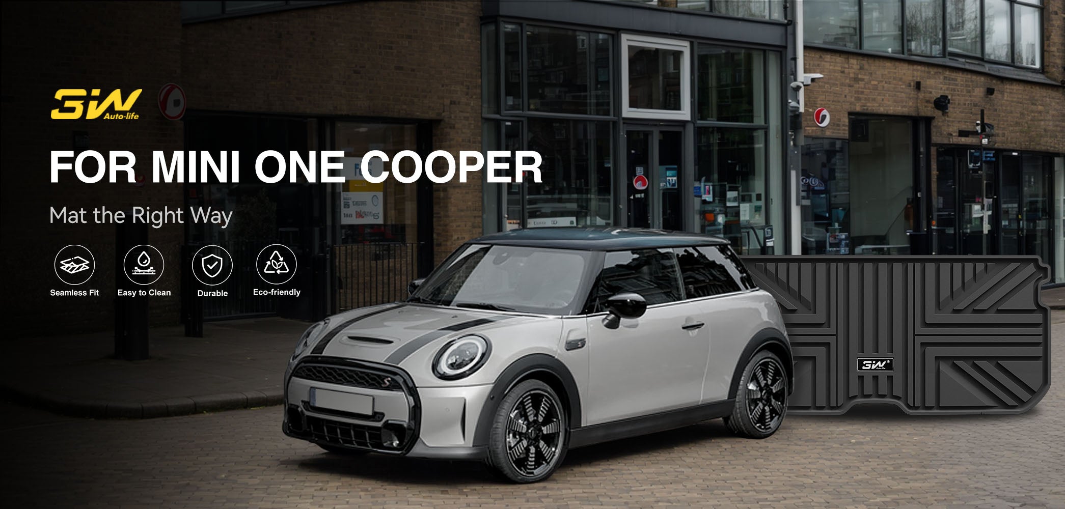 3W Custom All Weather Boot Liner for Mini Hatch F56 / Mini Cooper 3 Do